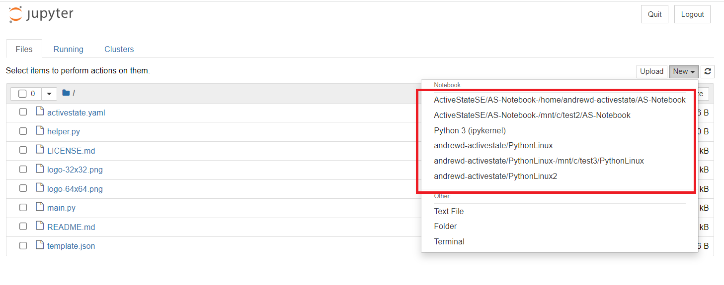 Jupyter Notebook / JupyterLab :: ActiveState Platform Documentation